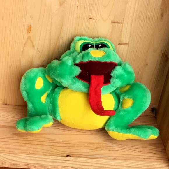 Ace | Toys | Vintage Ace Green Yellow Spotted Frog Stuffed Animal Plush ...